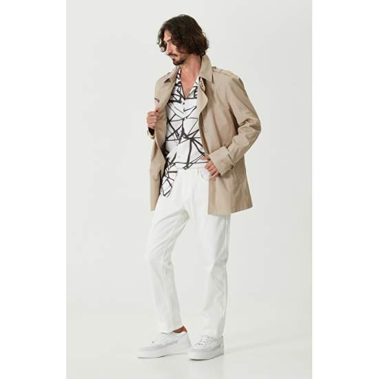 Slim Fit White Pants