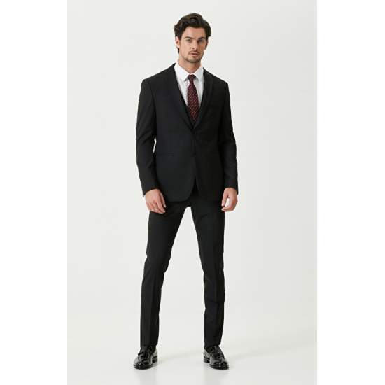 Black Vest Wool Suit