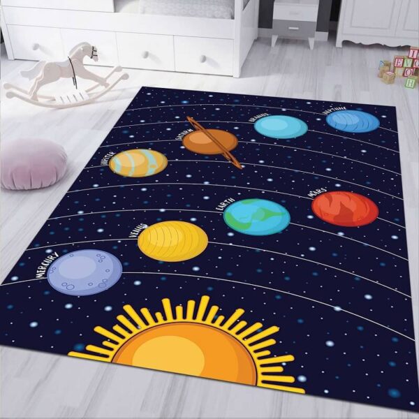 Tepih za decu na gumenoj podlozi 120x180cm – Sunčev sistem II, TG-053