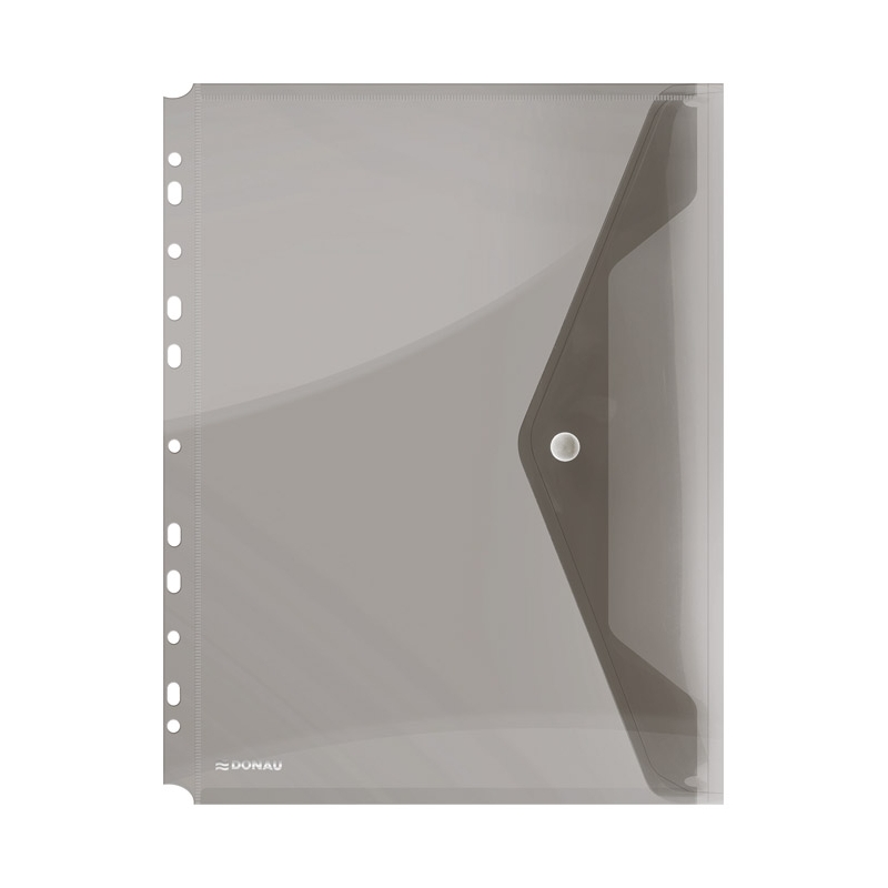Fascikla koverta s dugmetom A4 pp uložna Donau 8540001PL-02 providna boja dima