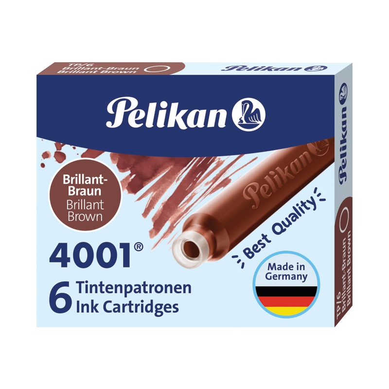 Tinta za nalivpero patrone kratke pk6 4001 Pelikan 311928 braon