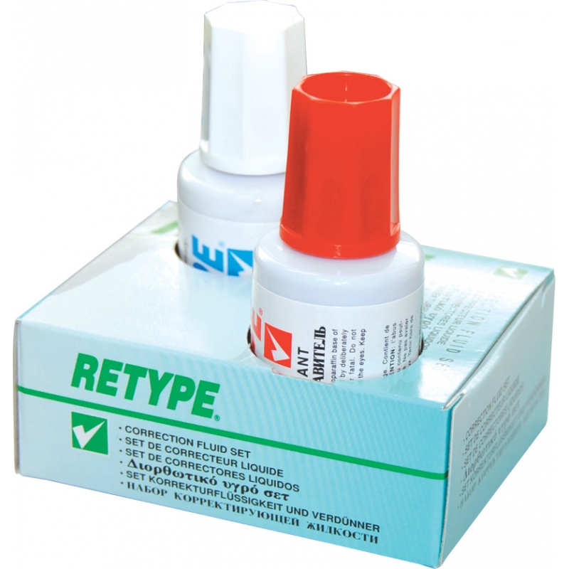 Korektor + razređivač solvent set 1/2, 20 ml, Retype original Retype