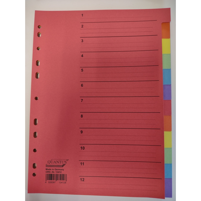 Pregradni karton u boji A4 180gr, 1/12, Quantus O+CO