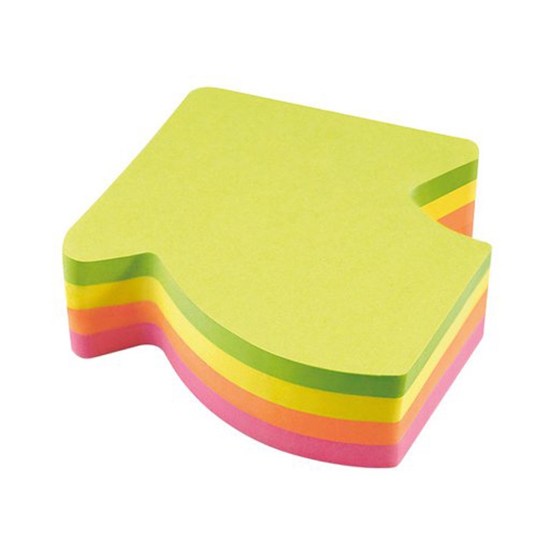 Blok samolepljiv oblik 70x70mm 200L Strelica zakrivlj.Info Notes 5827-39 neon-sort blister