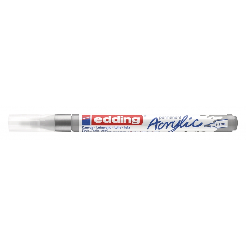 Akrilni marker E-5300 fine 1-2mm obli vrh Edding srebrna