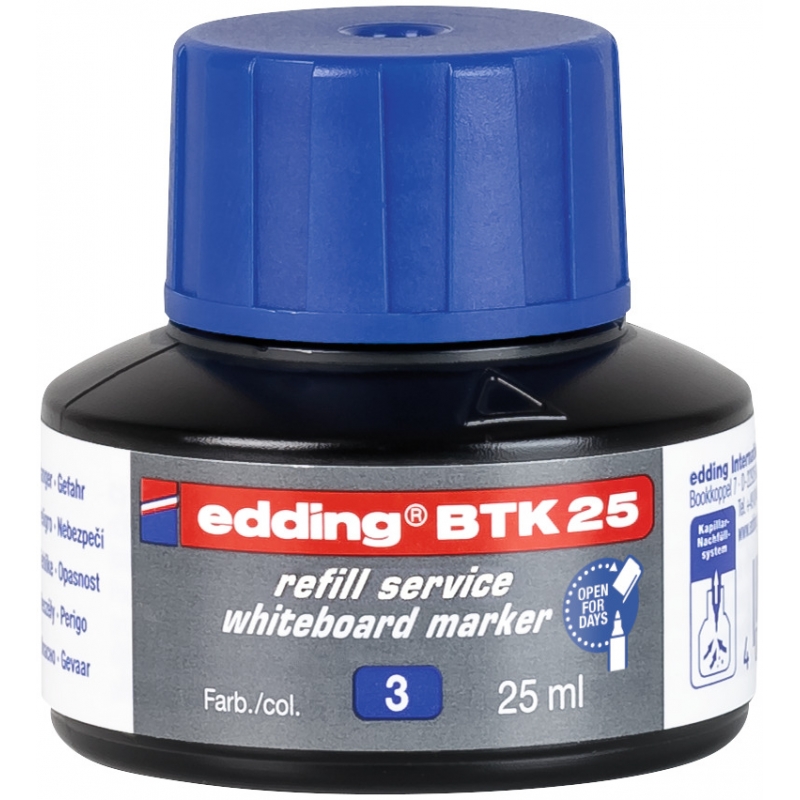 Refil za marker za belu tablu BTK 25, 25ml Edding plava