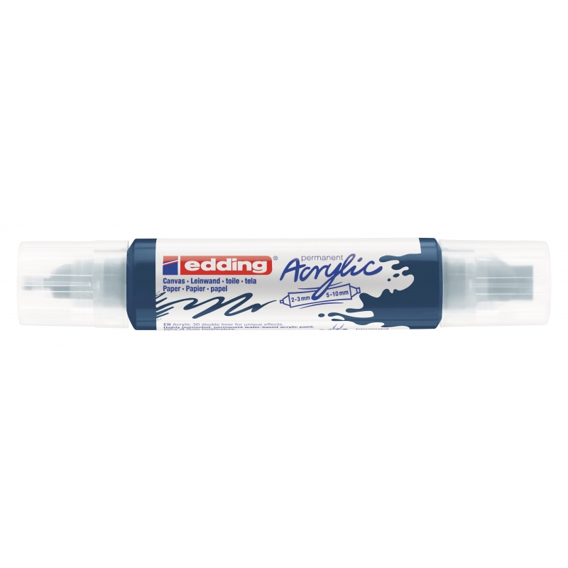 Akrilni marker E-5400 double-liner sa dva vrha Edding tamno plava