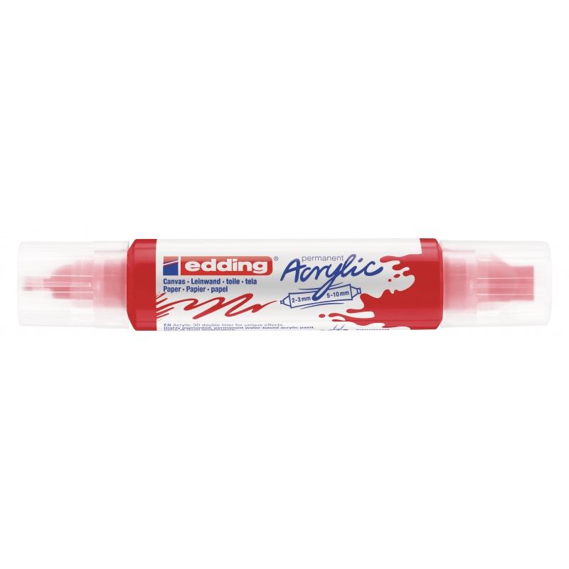 Akrilni marker E-5400 double-liner sa dva vrha Edding crvena