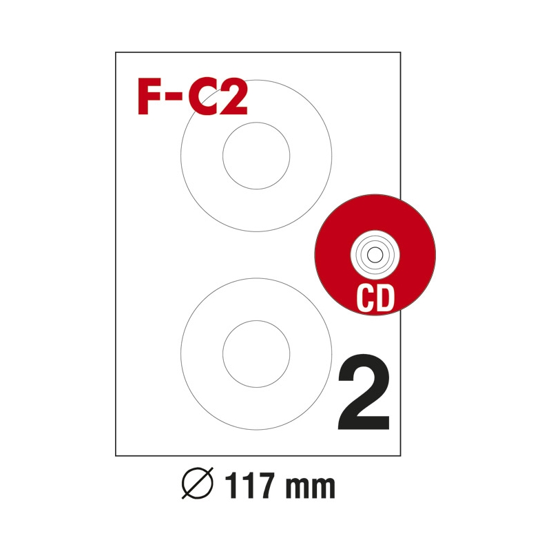 Etikete ILK za CD/DVD fi-117mm pk100L Fornax F-C2