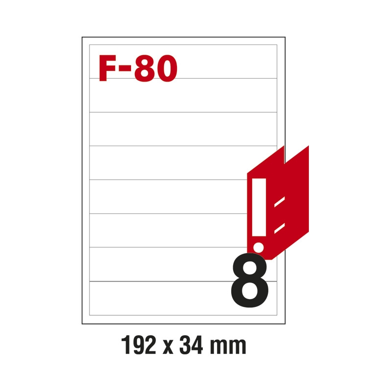 Etikete ILK za registratore 192x34mm pk100L Fornax F-80