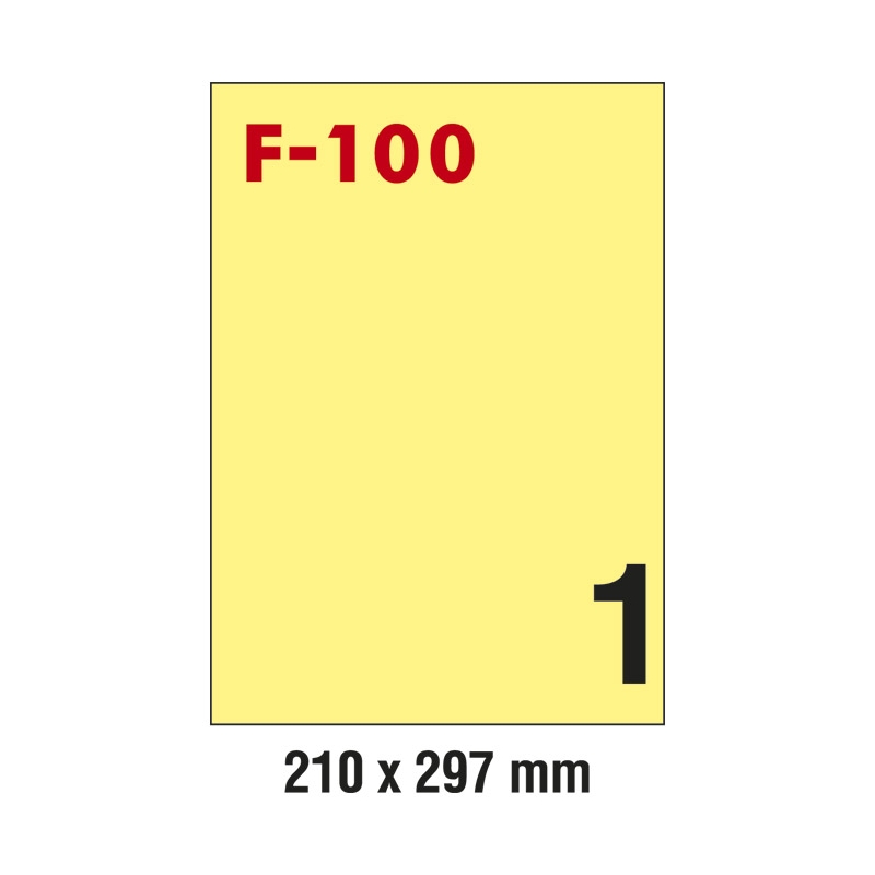 Etikete ILK 210x297mm pk100L Fornax F-100 žute