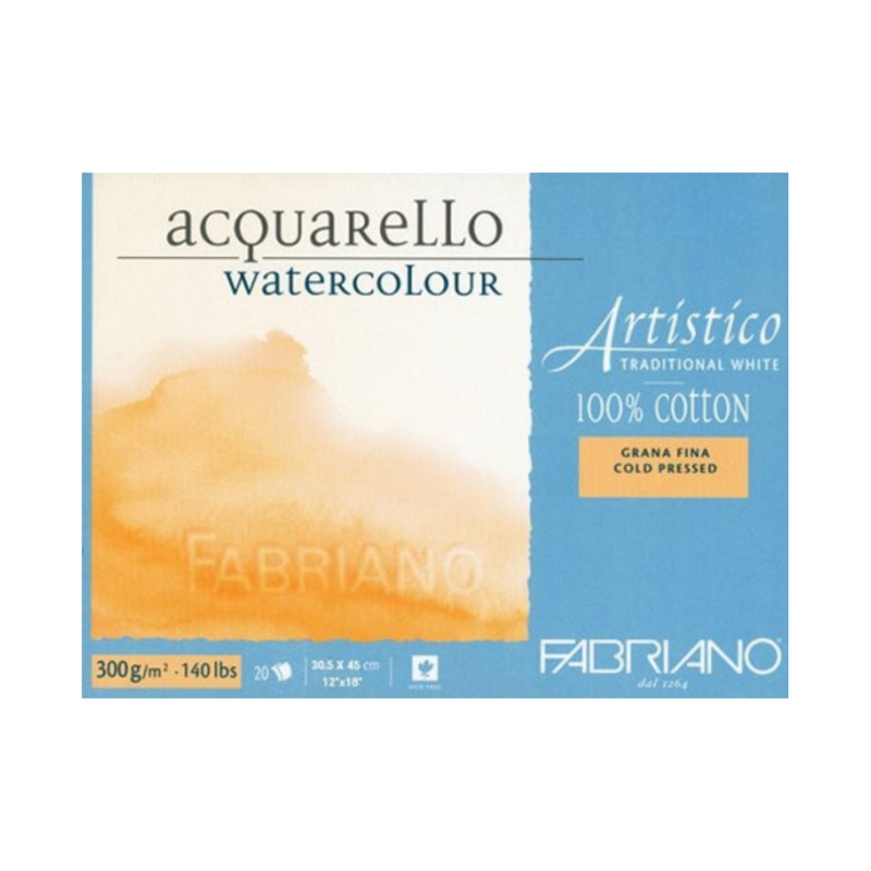 Blok za crtanje Artistico traditional white 30,5x45,5cm 20L 300g (cold pressed) Fabriano 30013045