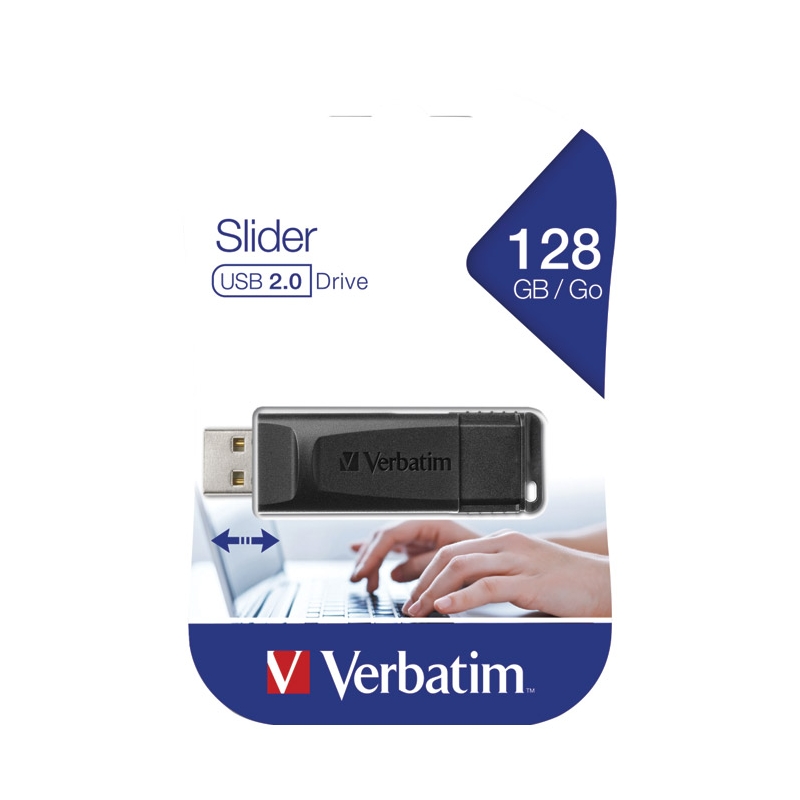 Memorija USB 128Gb Drive Slider Verbatim 49328 crna blister