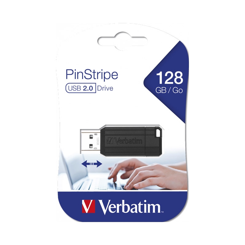 Memorija USB 128Gb PinStripe Verbatim 49071 crna blister