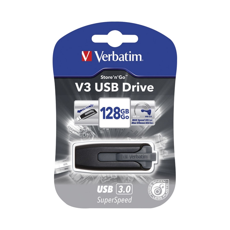 Memorija USB 3.0 128Gb V3 Verbatim 49189 sivi blister