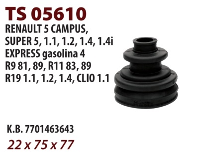 Manžetna homokinetičkog zgloba 05610