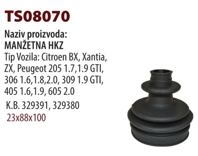Manžetna homokinetičkog zgloba 08070