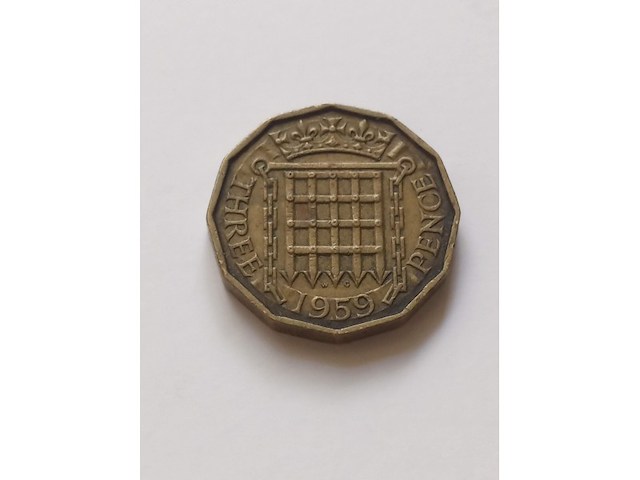 three Pence 1959.g - Engleska - Kraljica Elizabeta