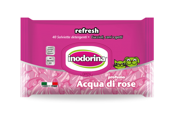 Inodorina refresh -vlažne maramice Ružina voda