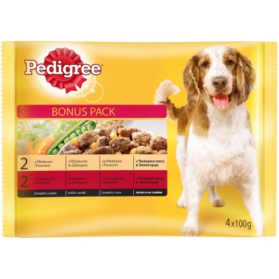 Pedigree Govedina i Piletina u sosu 4x100g