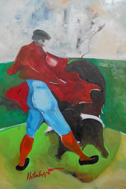 Toreador 7, Mr. akadem. slikar Natalija Cimesa, ulje na platnu, 69x49 cm, 2017., sertifikat, 160 e