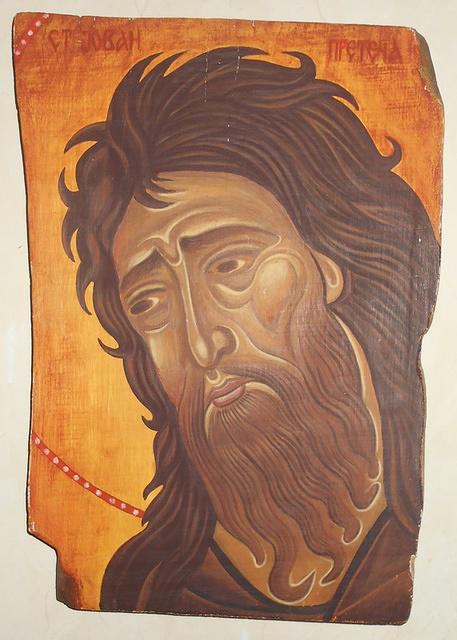Sveti Jovan Preteca, jajcana tempera na drvetu, 36x34 cm