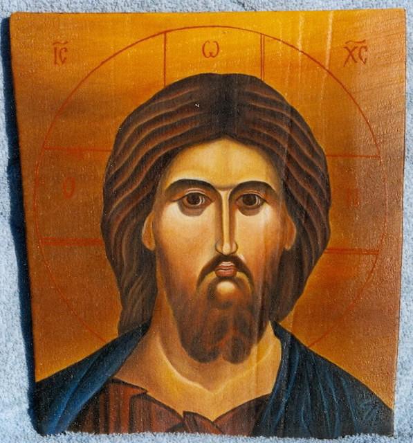 Hrist, 28x25 cm, jajcana tempera na drvetu