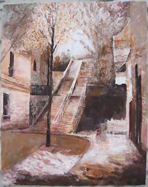 Monmartre, Stepenice,40x50 cmulje,acril na platnu