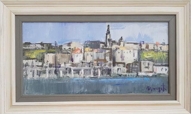 Beograd 1, Zvonko Sindic, ulje na platnu, luks uramljena, sa 38x63 cm, bez 25x50 cm, sertifikat, 140 eura