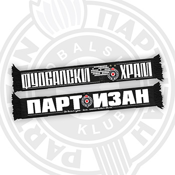 Ćirilični šal svileni "Hram" FK Partizan 4116