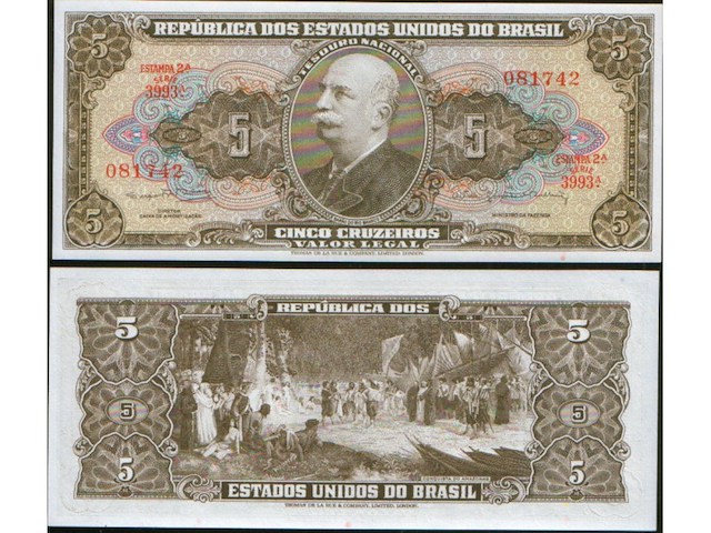 Brasil 5 Cruzeiros 1964. UNC.