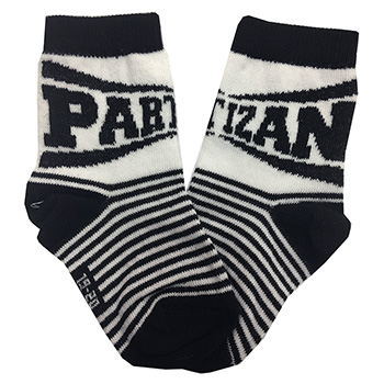 Čarapice za bebe "Crne štrafte" Partizan 2122