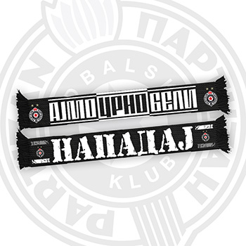 Ćirilični šal svileni "Napadaj" FK Partizan 4115
