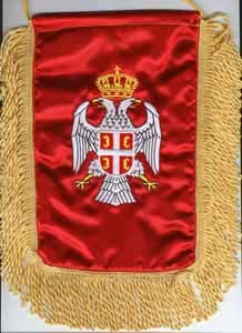 Vezena crvena zastavica za kola "Srbija"