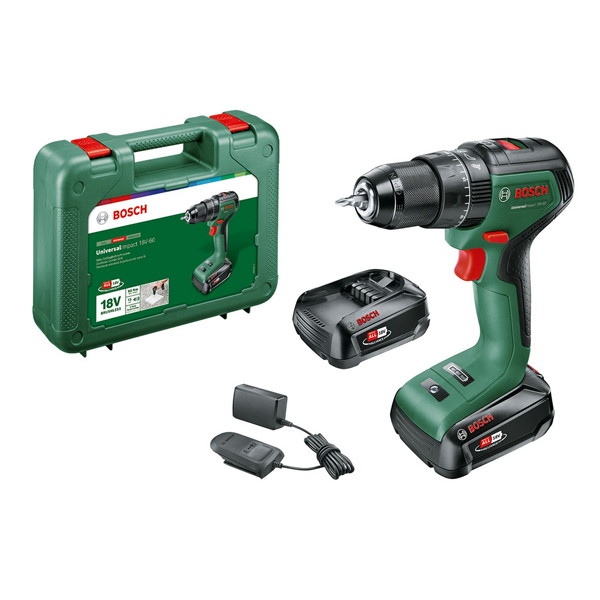 Akumulatorska bušilica odvrtač UniversalImpact 18V-60 2x2Ah Bosch 06039D7102