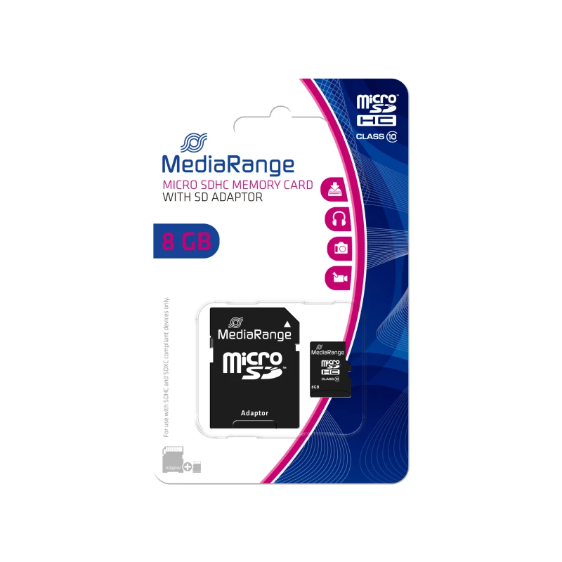 Mediarange 8GB (C10 MR957) memorijska kartica microSDHC class 10+adapter