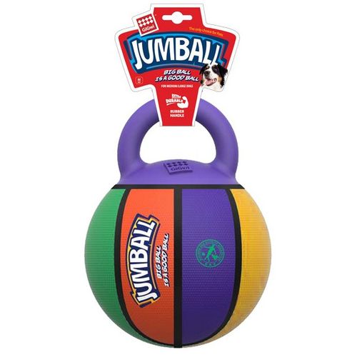 GiGwi Jumball lopta sa gumenom ručkom Basket šarena