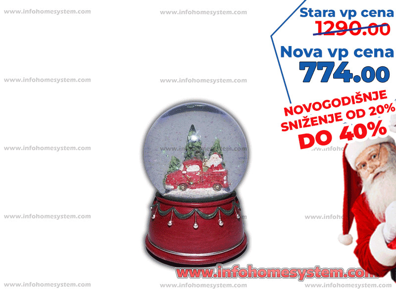 DEKORACIJA NOVOGODISNJA SNEZNA KUGLA