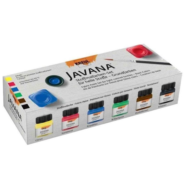 Set boja za svetli tekstil JAVANA Basic Colors 6x20 ml