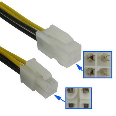 4 pin Male to 4 pin Female ATX Power Extension Cable (20cm)