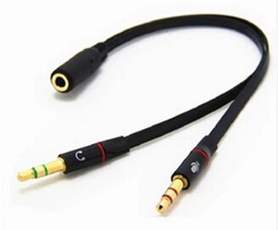 Premium 3.5mm Headphone MIC Audio Y Splitter Cable Female to 2 x 3.5mm Male Converter (Gold Plated Connectors)