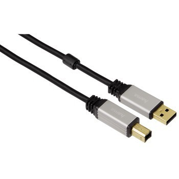 Hama USB 2.0 Cable 1m (metal, 24K gold-plated, double shielded)