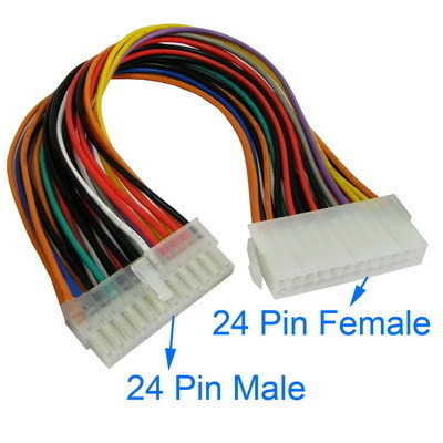 24 Pin Male to 24 Pin Female High Quality ATX Extension Cable (25cm)