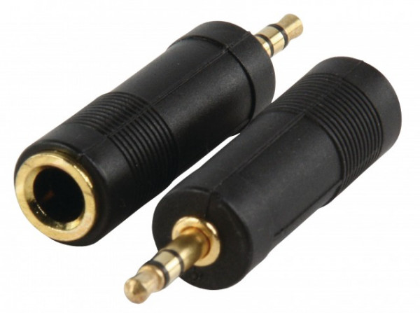Premium Gold Stereo Audio Adapter - 3.5 mm Male to 6.35 mm Female