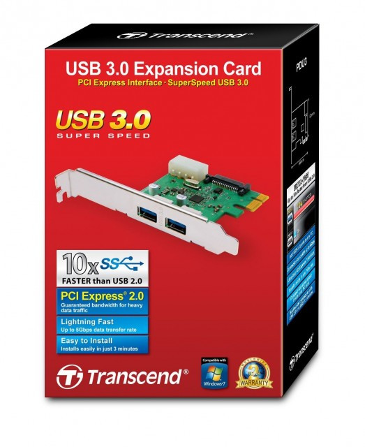 Transcend 2 Ports USB 3.0 PCI-E Express Card (TS-PDU3)
