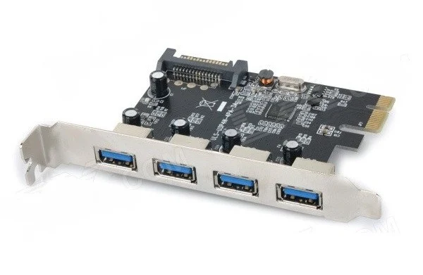 ULANSON 4 Ports USB 3.0 PCI-E Express Card (SATA Powered)