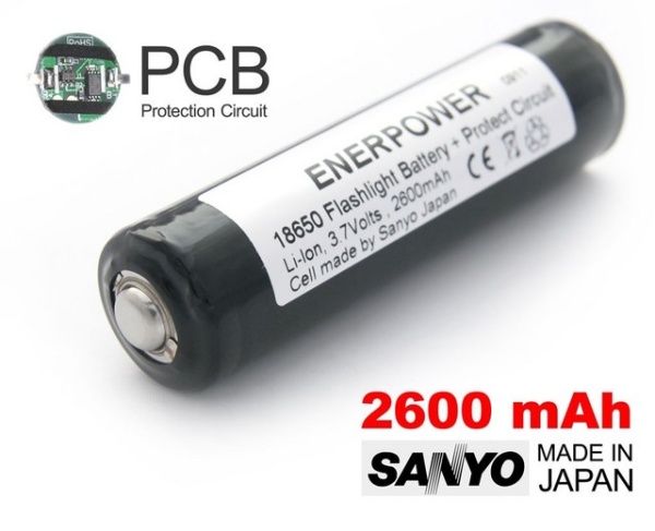 Enerpower 2600mAh 18650 Li-Ion PCB Protected