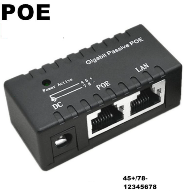 POE-INJ-4811 Gembird 48V/1A 130W, 1000mbps Passive POE injector od 5~48V, konektor 5.5x2.1mm