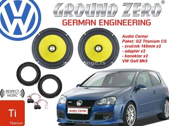Volkswagen GOLF 5 komplet zvucnika GROUND ZERO Titanium CS