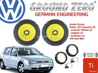 Volkswagen GOLF 4 komplet zvucnika GROUND ZERO Titanium CS
